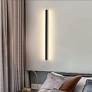 Ozarke Minimalist Creative Long Wall Lamp Modern LED Background Wall Lamp Living Room Bedside Aluminum Wall Light Ligting Sconce (60 inches Hard Wired)