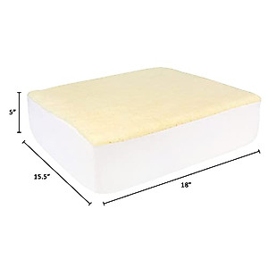 CARE APPAREL Extra Wide Seat Cushion - Foam Cushion 5 Inch Thick Adult Booster Seat Elevation Pillow with Washable Slip-on Cover - Portable Pain Relief