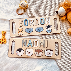 Name Puzzle for Kids Personalized, Custom Name Puzzle for Toddlers 1-3, 1st Birthday Gifts for Girl and Boy, Montessori Learning Toddler Toy, Baby Puzzles 12-18 Months…