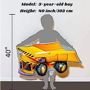 Construction Birthday Party Supplies Set Construction Party Decorations Kits Dump Truck Party Pack for Kids with Dump Truck Balloon Excavator Balloon and Bulldozer Balloon for Boys Birthday Party Decorations