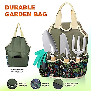 Tesmotor Garden Tools Set, Gardening Gifts for Women Men, 7-Piece Heavy Duty Stainless Steel Gardening Tools with Ergonomic Wooden Handle, Include Multitool Pen and Durable