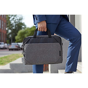 Lenovo 15.6" Laptop Urban Toploader T530, Fits Up to 15.6-Inch Laptops, Water-Repellent Material, Padded PC Compartment, Zippered Workstation, On-The-Go Charging, GX40X54262, Charcoal Grey, Gray