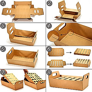 DAOLA Party Confetti Cone Holder Box - Confetti for Gift Box Wedding, Stand Tray Box Total of 30 Holes for 30 Confetti Cone, and Include 32 Cone Papers (Kraft-F, 1)