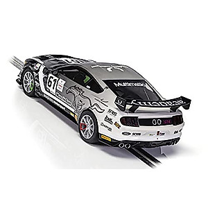 Scalextric Ford Mustang GT4 Academy Motorsport 1:32 Slot Race Car C4221, Black & Gray