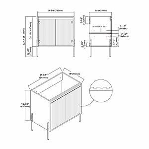 Dowell 30" Inch White Bathroom Vanity with Ceramic Sink Combo, Modern Bathroom Cabinet with Soft-Close Door, Freestanding Single Bathroom Vanity Set - 002 Series [Assembly Required]