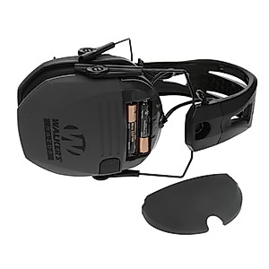 Walker's Razor Tacti-Grip Earmuffs- Battleship Grey, High Performance Silicone Composite Slip Free Headband- Natural Sound Clarity Full Dynamic Range 23NRR