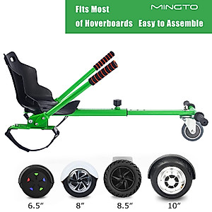 mingto Hoverboard Seat Attachment Go Kart Hoverboard Attachment Accessory Firm Adjustable Frame HoverKart into 5" 8" 10" Scooters Self Balancing Hoverboard - Christmas Decoration