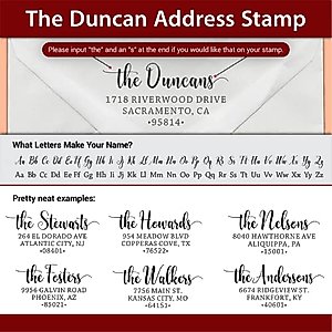 Personalized The Duncans Self-Inking Address Stamp and Ink | Custom Self-Inking Address Stamp with Name | Personalized Couples Address Stamps | Custom Rubber Address Stamp