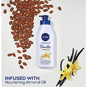 NIVEA Vanilla and Almond Oil Infused Body Lotion, 50.7 Fl Oz, Pack of 3