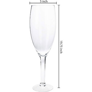 MyGift 20 Inch Oversized Wine Glass Vase, Decorative Novelty Wine Glass Cork Holder Decor