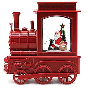 7" Pre-Lit Santa in Train Christmas Glitter Snow Globe