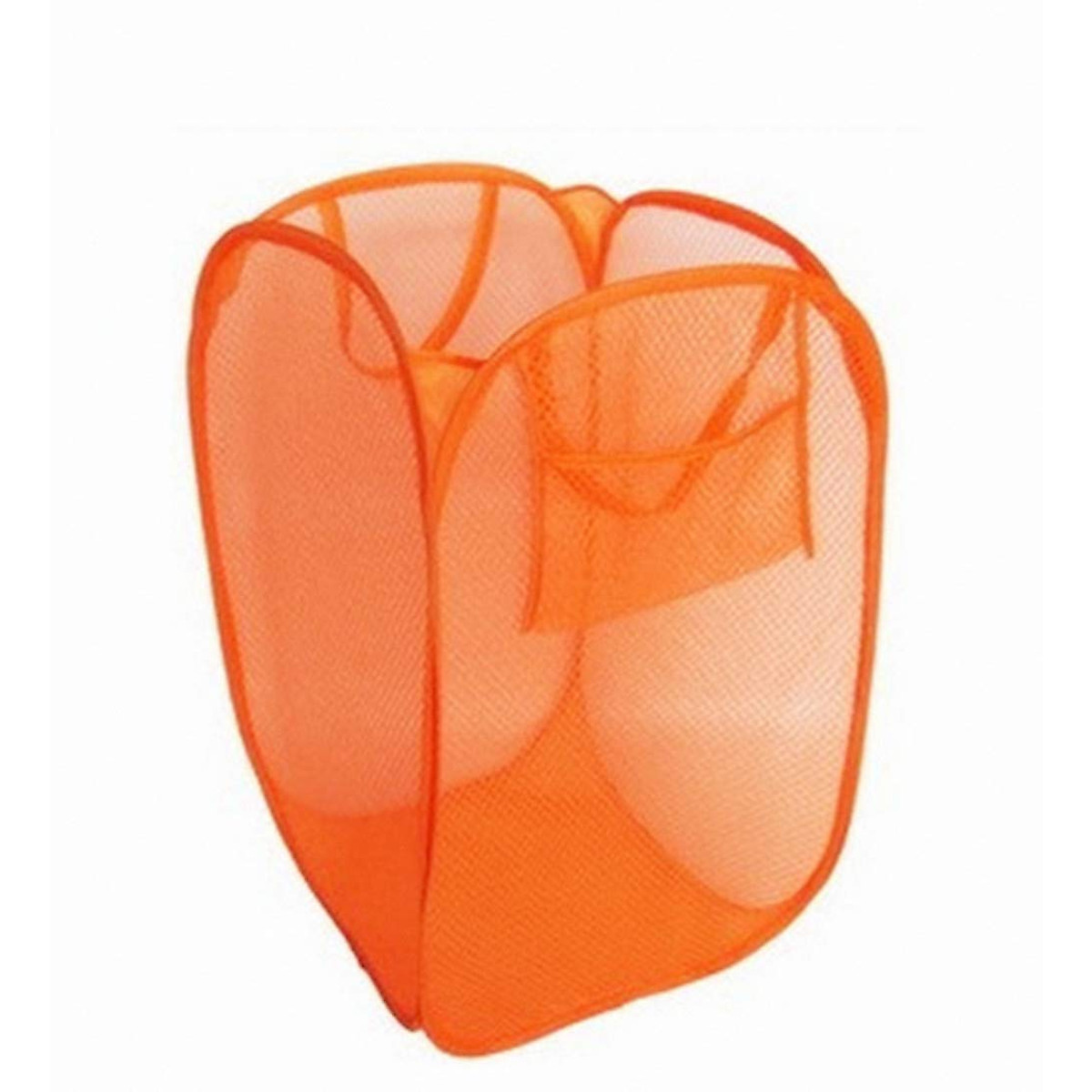 Rectangle Nursery Baskets Baby Clothes Laundry Organizer Mesh Storage Hamper for Toys Children Pop Up Trash Can,Orange