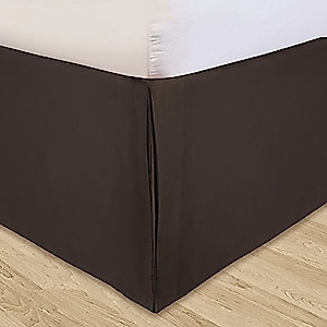 Ethereal Bedding 400-TC Sateen 1-PC Luxury Split Corner Tailered Bed Skirt California King/Western King Solid Chocolate 10'' Inches Drop Length 100% Egyptian Cotton