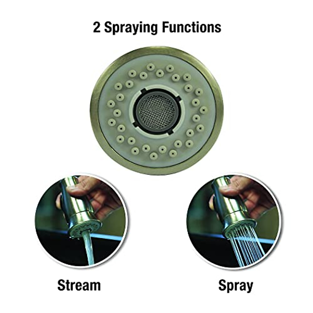 DANCO Smart Spray Kitchen Sink Faucet Pull Down Faucet Spray Head, Stainless Steel, 1-Pack (10724)