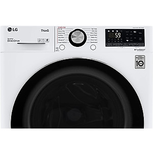LG WM3555HWA 24 Inch Smart All In One Washer/Dryer with 2.3 cu. ft. Capacity, Wi-Fi Enabled, 14 Wash Cycles, 1400 RPM, Ventless, NeveRust Stainless Steel Drum, Quiet Operation, TrueBalance, Sensor Dry in White