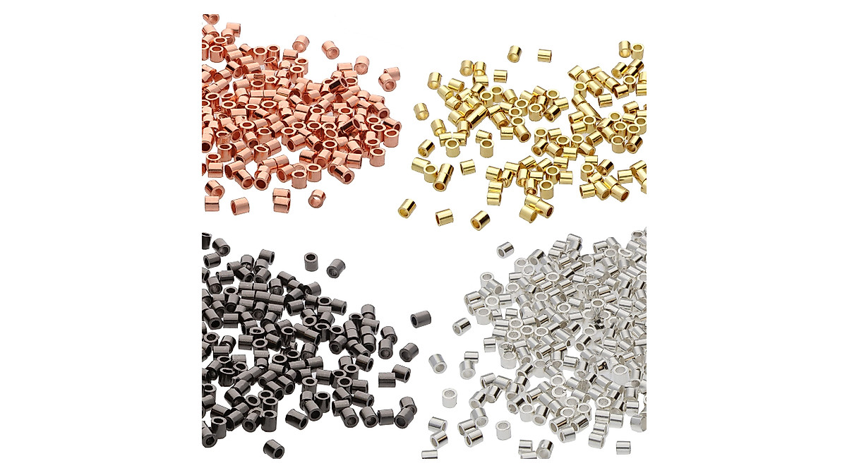 Beadsmith Tube Crimp Beads - Assorted Colors, 500 pcs