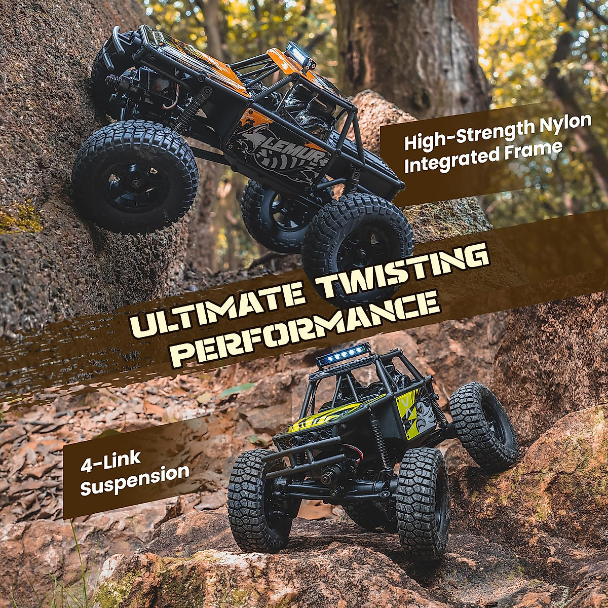 BEEZRC FMS 1/24 RC Crawler Lemur RTR FCX24 4WD 2.4GHz RC Rock Truck RC Car Offroad Mini Model Car Hobby Grade Remote Control Car with LED Lights (Green) FMS12404RTRGN