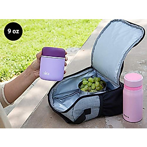 MIRA 9oz Insulated Food Jar Thermos for Hot Food & Soup, Compact Stainless Steel Vacuum Lunch Container - Lilac