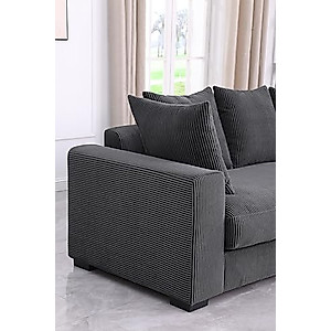 ERYE Oversized 2 Piece Right Facing Sectional Sofa Couches for Living Room, 109.75-Inch L Shaped Convertible Corduroy Upholstered Sofa&Couch with Left Chaise Lounge Daybed