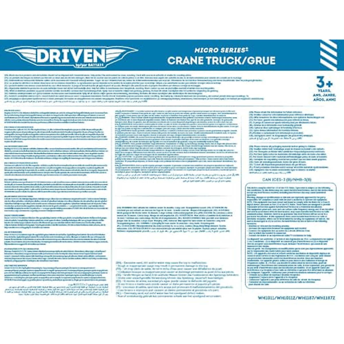 DRIVEN by Battat – Micro Crane Truck – Toy Crane Truck with Lights, Sounds and Movable Parts for Kids Age 3+ , Yellow