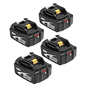 Amityke Battery for Makita 18V Battery 6.0Ah, 4Pack Replacement Batteries Compatible with Makita 18 Volts Battery BL1860 BL1820 1830B 1840B 1850B, Fit with Original Makita 18V Battery Chargers