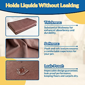 Barpor 48" x 66" Washable Dog Pee Pads Reusable Non-Slip - Puppy Pads Indoor Potty Training Leakproof, Whelping Pads for Floor, Bed, Crate, Cadges, Playpen, Couch Waterproof, Coffee