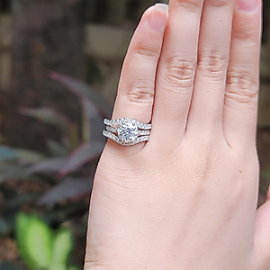 DovEggs Moissanite Engagement Rings for Women 2ct Center 8mm GHI Color Round Cut Moissanite Flower Style Solitaire 14K Gold QUALITY Sterling Silver Wedding Rings with Pave (7)