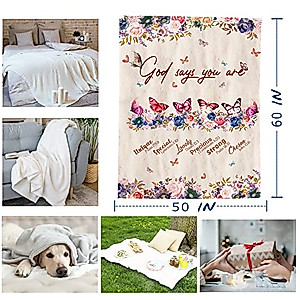 Yamco Butterfly Gifts for Women - Gifts for Women Birthday Unique - Christian Gifts 60"x 50" Blanket - Religious Gifts for Female - Bible Verse Throw Blankets - Inspirational Gift Ideas for Women