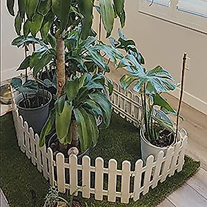 CHICIEVE 4 pcs 11.8x19.7inch White Plastic Picket Fence Christmas Xmas Tree Wedding Party Decoration Indoor Garden Border and Dog Cat Christmas Tree Protector (78.7 Inch in Total)