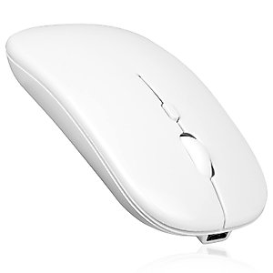 UrbanX Bluetooth Rechargeable Mouse for Dell Latitude 5420 Laptop Bluetooth Wireless Mouse Designed for Laptop/PC/Mac/iPad pro/Computer/Tablet/Android Pure White