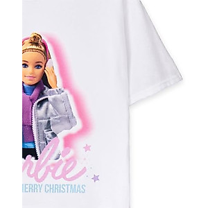 Barbie Christmas T-Shirt Womens Ladies Merry Christmas White Top