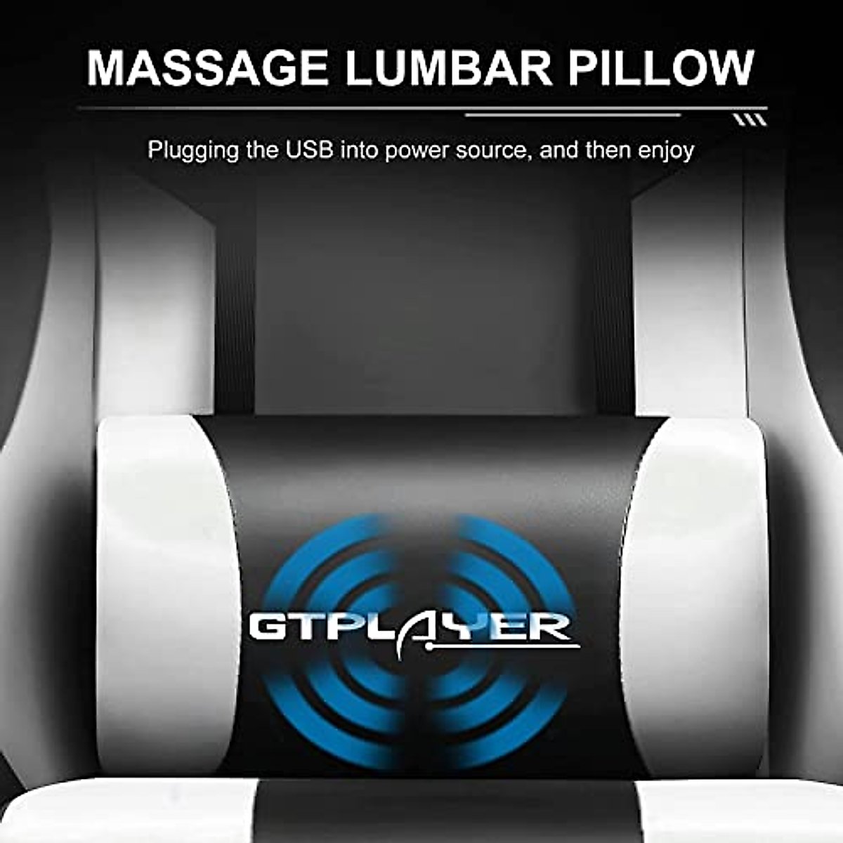 GTPLAYER Gaming Chair, Computer Chair with Footrest and Lumbar Support, Height Adjustable Game Chair with 360°-Swivel Seat and Headrest and for Office or Gaming (White)