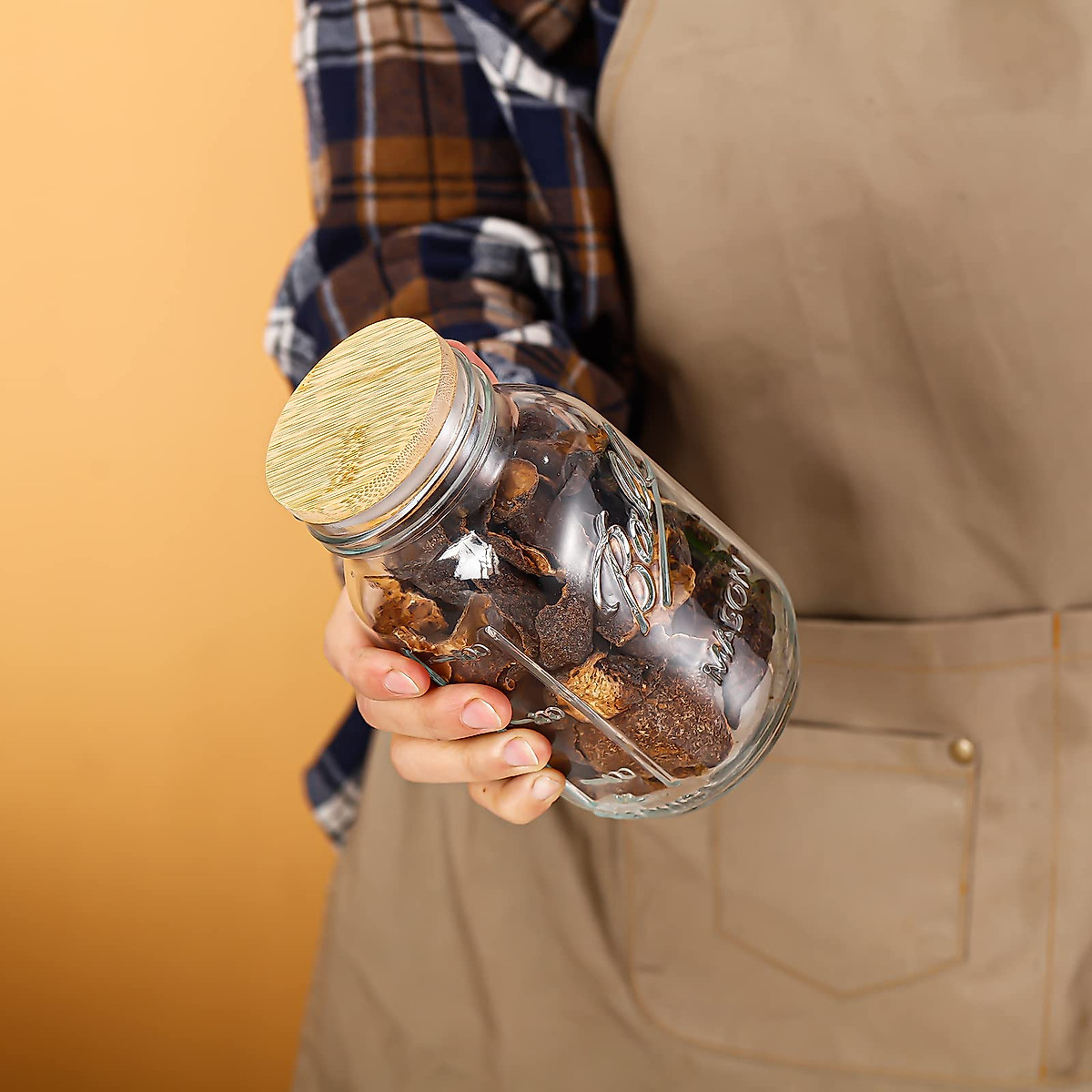 Wooden Mason Jar Lids, 8 Pcs Bamboo Wooden Storage Lids Regular Mouth, ECO Reusable Ball Wooden Lids For Mason Jars