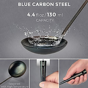 YOSUKATA Carbon Steel Wok Pan – 11,8 “ Woks and Stir Fry Pans + Pre-Seasoned Wok Utensils Set - Blue Carbon Steel 17-inch Wok Spatula, Wok Ladle, 3 pairs of Chopsticks Visit the Store