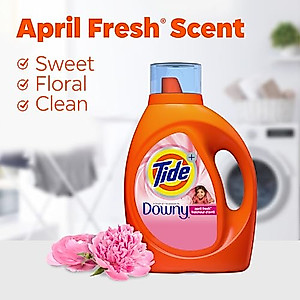 Tide with Downy Laundry Detergent Liquid Soap, High Efficiency (HE), April Fresh Scent, 59 Loads 92 fl oz