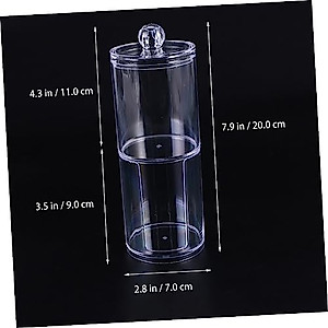 Hoement Cotton Swab Organizer Round Storage Container Pink Pump Bottles Cotton Holder Makeup Brush Holder Round Canister Water Pump Nozzle Replacement Cotton Swab Holder Makeup Containers