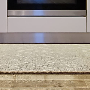 Antep Rugs Alfombras Non-Skid (Non-Slip) 2x3 Rubber Back Bohemian Distressed Moroccan Boho Low Pile Profile Indoor Area Rug (Beige, 2' x 3')