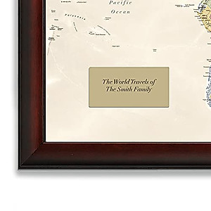 Map Your Travels Deluxe Push Pin World Map | Premium Wood Frame | Personalized Gift Map | Handmade in Minnesota | 33" x 21"