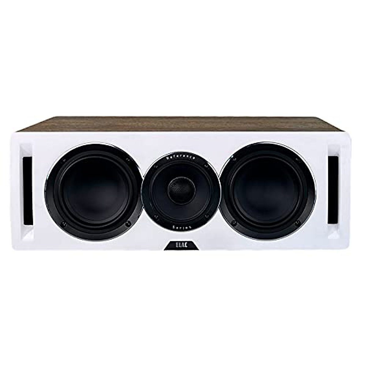 ELAC Uni-Fi Reference 3-Way 5-1/4" Center Speaker, Oak or Walnut Center Speaker for Home Theater, White Baffle with Oak Sides