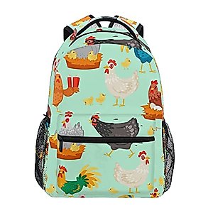 SUABO Chickens Laptop Backpack for School Students Tablet Travel School Bag for Teens Boys Girls