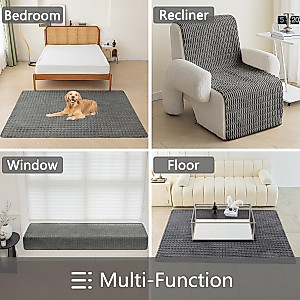 Muamar Couch Arm Covers Chair Arm Covers, Non Slip Sofa Arm Covers, Armrest Covers for Sofa, Furniture Covers Couch Protector Set of 2pcs (26x26inch, Dark Grey)