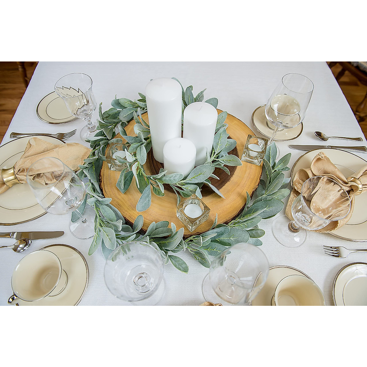 Lipper International Acacia Wood Large Slab Lazy Susan with Bark Rim