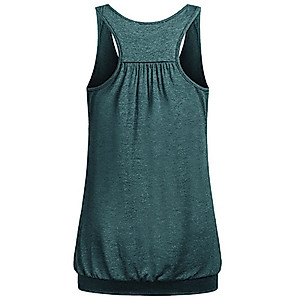 Aniywn Womens Workout Tank Tops Yoga Athletic Sleeveless Racerback Basic Comfy Summer Loose Fit Tops T Shirts Green