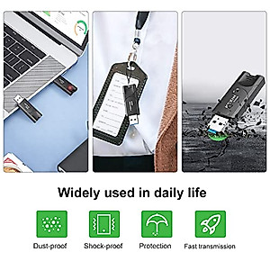 KEXIN Flash Drive 64GB USB 3.0 Flash Drive Thumb Drive 64 GB USB Drive Bulk Jump Drive 64G Memory Stick Jump Drive with LED Light for Data Storage Black 3 Pack