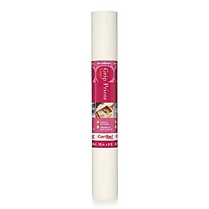 Con-Tact Brand Grip Prints Durable Non-Adhesive Non-Slip Shelf and Drawer Liner, 18" x 8', White