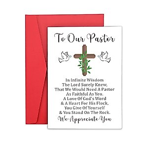 Pastor Appreciation Cards, Pastor Birthday Card for Pastor, Thank You Gifts for Pastor, Pastor Appreciation Gifts for Men Women, Pastor Appreciation Gifts for Priest Pastor Christmas Christian Prayer
