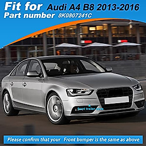 Front Bumper Tow Hook Cover Towing Eye Cap Fit for Audi A4 B8 2013 2014 2015 2016 8K0807241C (Silver, right passenger side) Xinpinsai