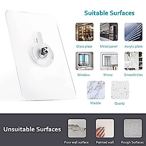 Abeillo 10 Pcs Adhesive Wall Hooks, No Nail Wall Mount Screw Hangers Hooks Screw Free Sticker for Hanging Paintings, Reusable Sticky Hooks for Kitchen, Bathroom, Home, Office (13LB)