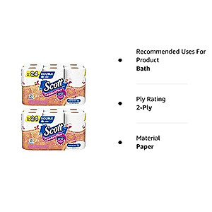 Scott ComfortPlus Toilet Paper, 12 Double Rolls, Bath Tissue (2 Pack)