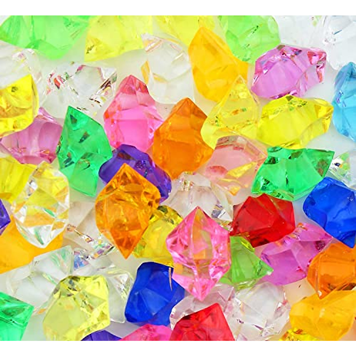 Attatoy Wooden Pirate Treasure Chest with 240 Colored Jewels (Plastic Gems); 6" x 4.5" x 5" Antique Style Wood Box; 1 Lb. Acrylic Gemstones